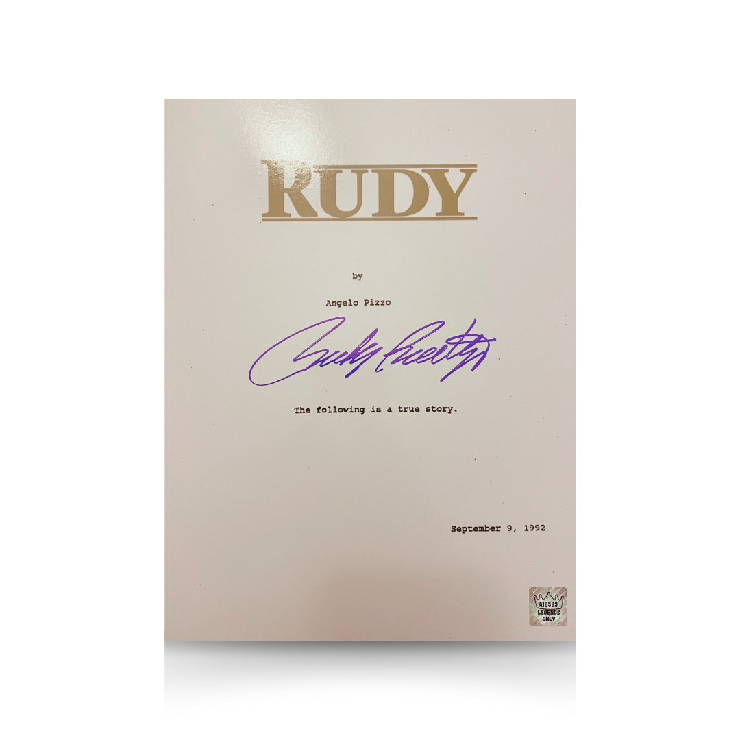 Rudy Ruettiger Notre Dame Fighting Irish Full Movie Script (Light Blue ...