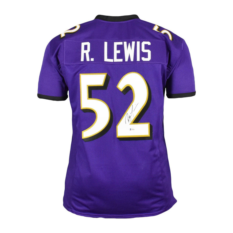 Ray Lewis Baltimore Ravens Purple Autographed Football Jersey - Becket ...
